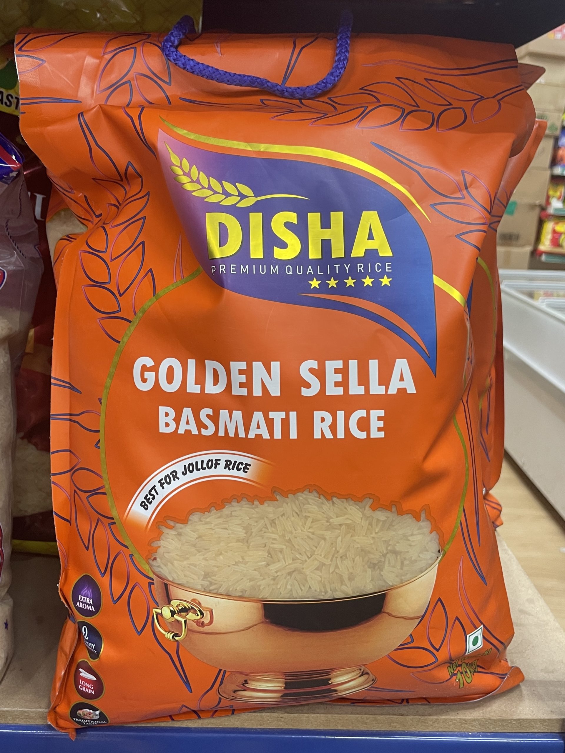 Disha Golden Sella Basmati Rice (10kg) - Osas Foods